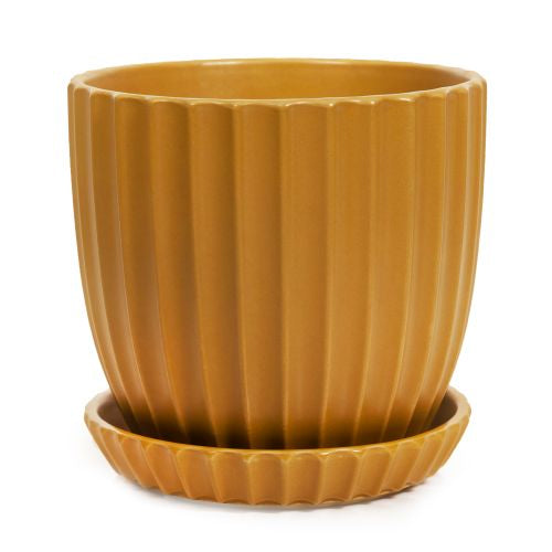 Ridge Pot With Saucer Sunset